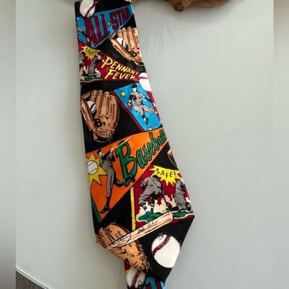 Vintage | Accessories | Vintage Silk Baseball Suit Tie | Poshmark